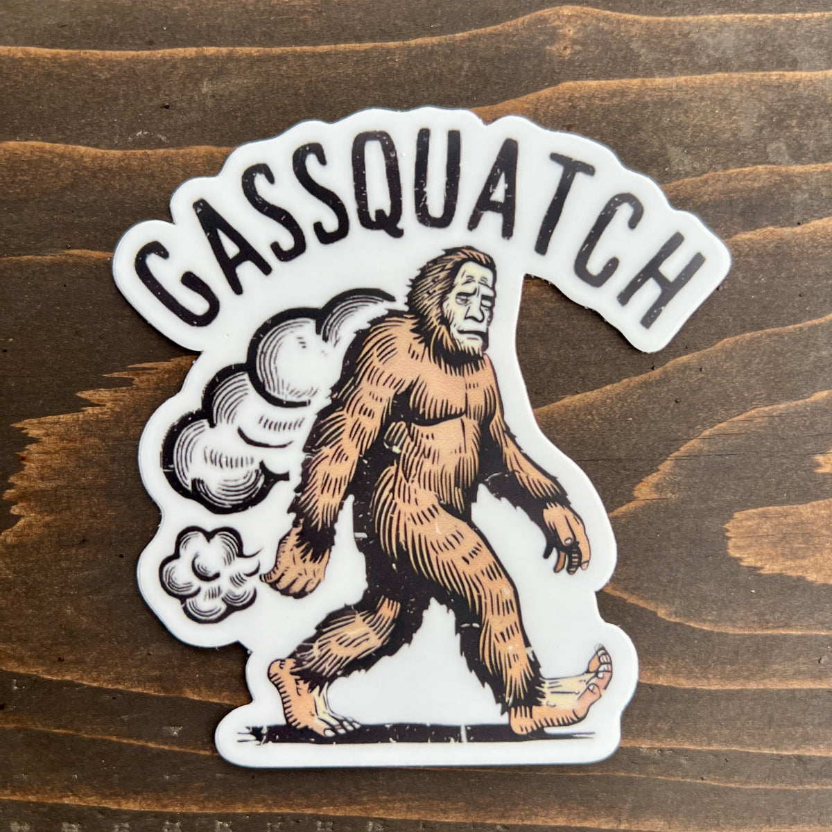 Hilarious Gassquatch Bigfoot Farting Sticker – 208 Tees